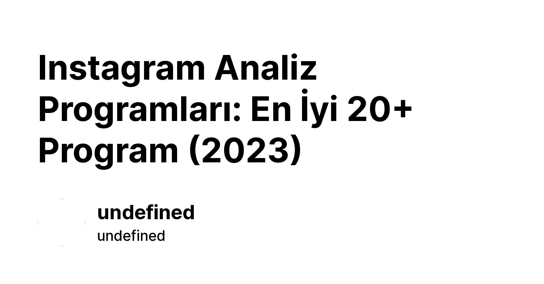 Instagram Analiz Programları: En İyi 20+ Program (2023) - ikas